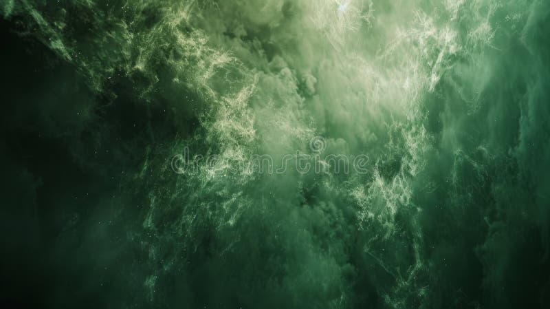 Emerald Nebula: Abstract Green Cosmic Cloudscape Background Texture ...