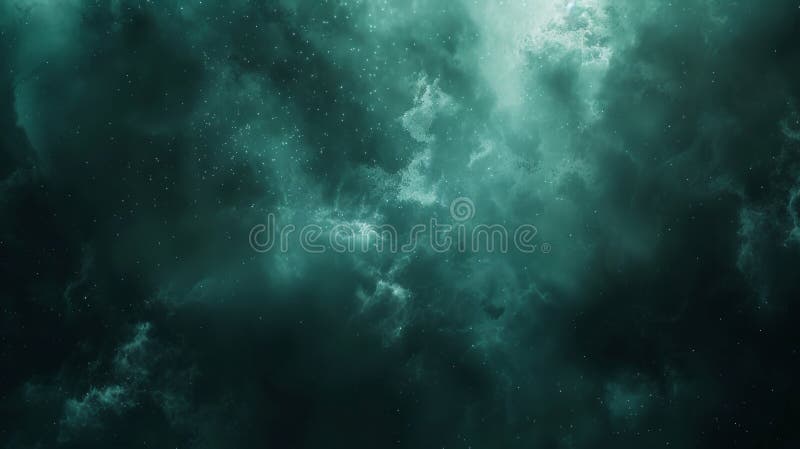 Emerald Nebula: Cosmic Clouds & Stardust Background Stock Illustration ...