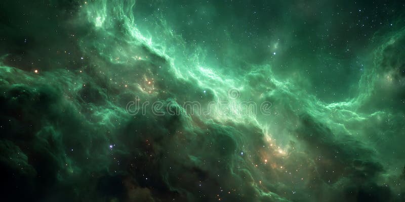 Emerald Nebula Stunning Space Wallpaper Stock Illustration ...