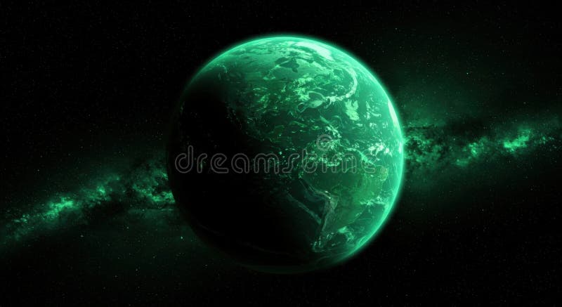 Emerald Planet: a Cosmic Vision of Earth Stock Illustration ...