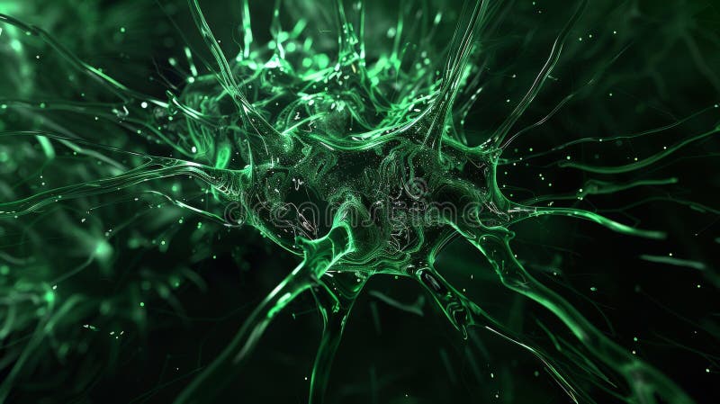 Emerald Plasma Spheres in 3D Stock Image - Image of futuristic ...