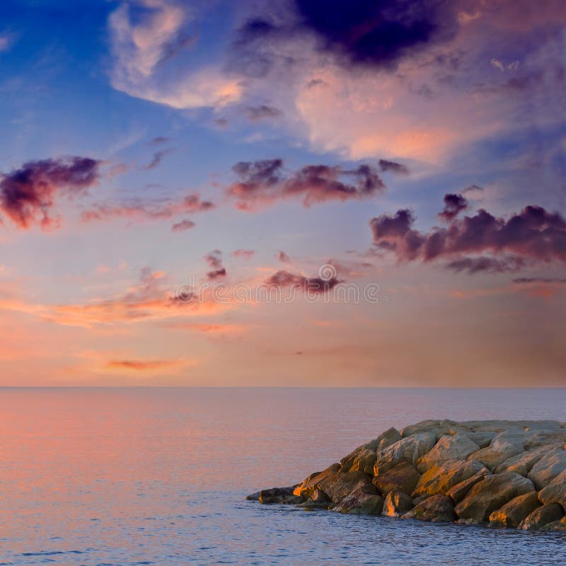 Emerald Sea Cliff at the Sunset Stock Photo - Image of ocean, emerald ...