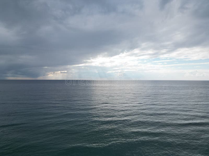 Emerald Sea Horizon Clouds Cloudy Stock Photo - Image of blue, summer ...