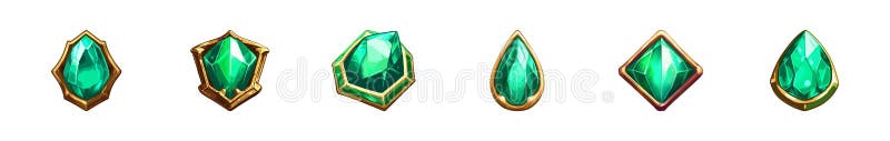 Emerald Set, Isolated on White Background Stock Vector - Illustration ...