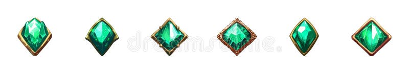 Emerald Set, Isolated on White Background Stock Vector - Illustration ...