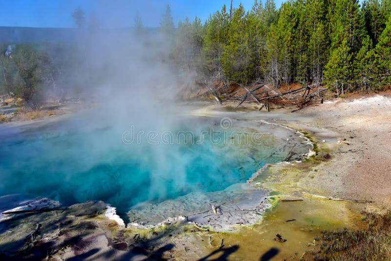 Emerald Springs at Yellowstone National Park Stock Photo - Image of ...