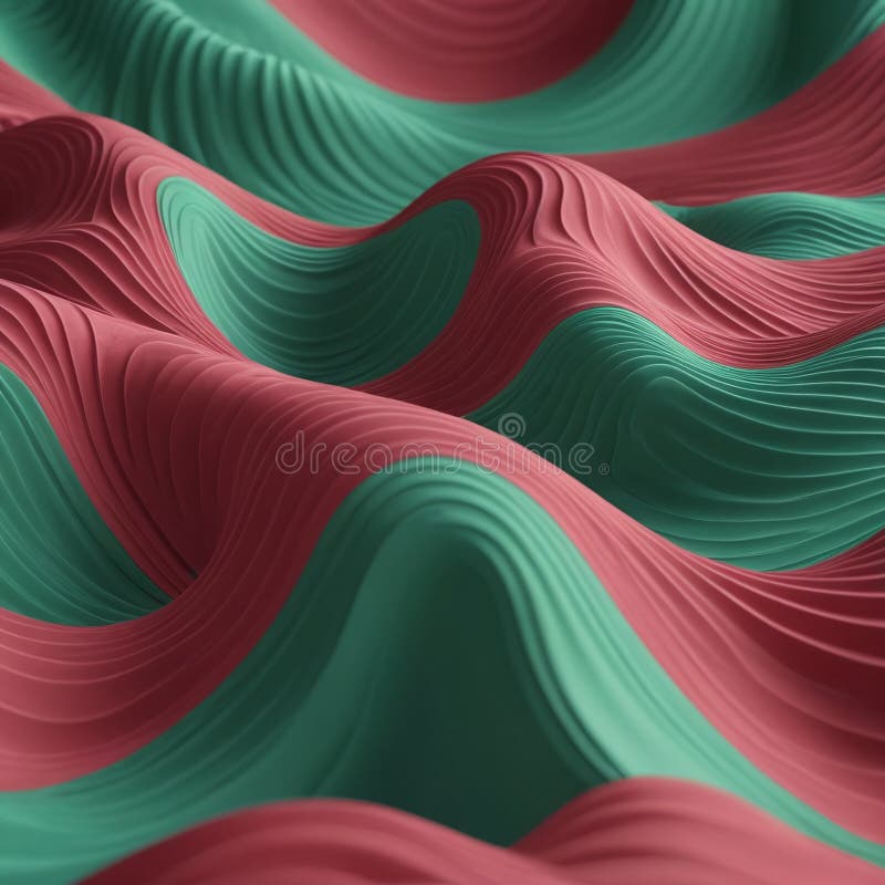 Emerald Swirls and Ruby Waves Abstract 3D Render in 8K UHD Stock ...