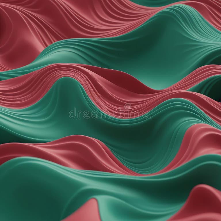 Emerald Swirls and Ruby Waves Abstract 3D Render in 8K UHD Stock ...