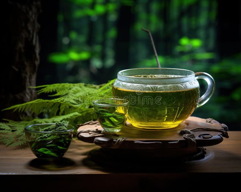 The Emerald Tea Was Created Using Tools. Stock Illustration ...