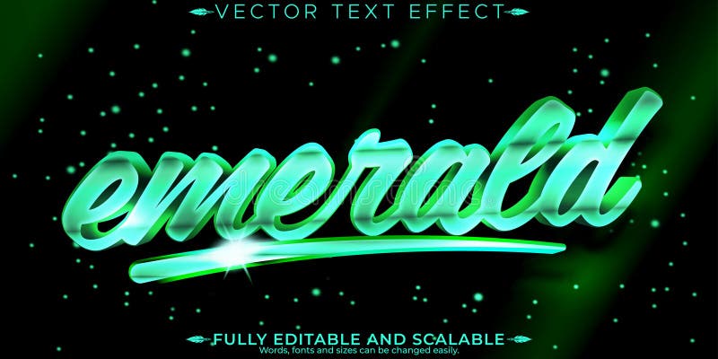 Emerald Text Effect, Editable Luxury and Glossy Text Style Stock Vector ...