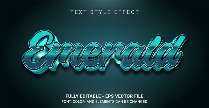 Emerald Text Style Effect. Editable Graphic Text Template Stock Vector ...