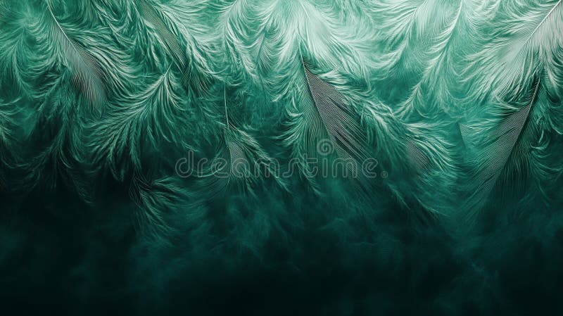 An Emerald Textured Background with a Light, Airy Feather Texture. the ...