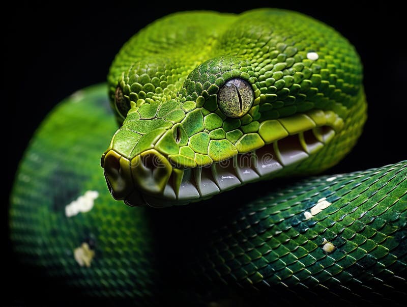 Emerald Tree Boa stock illustration. Illustration of emerald - 293704712