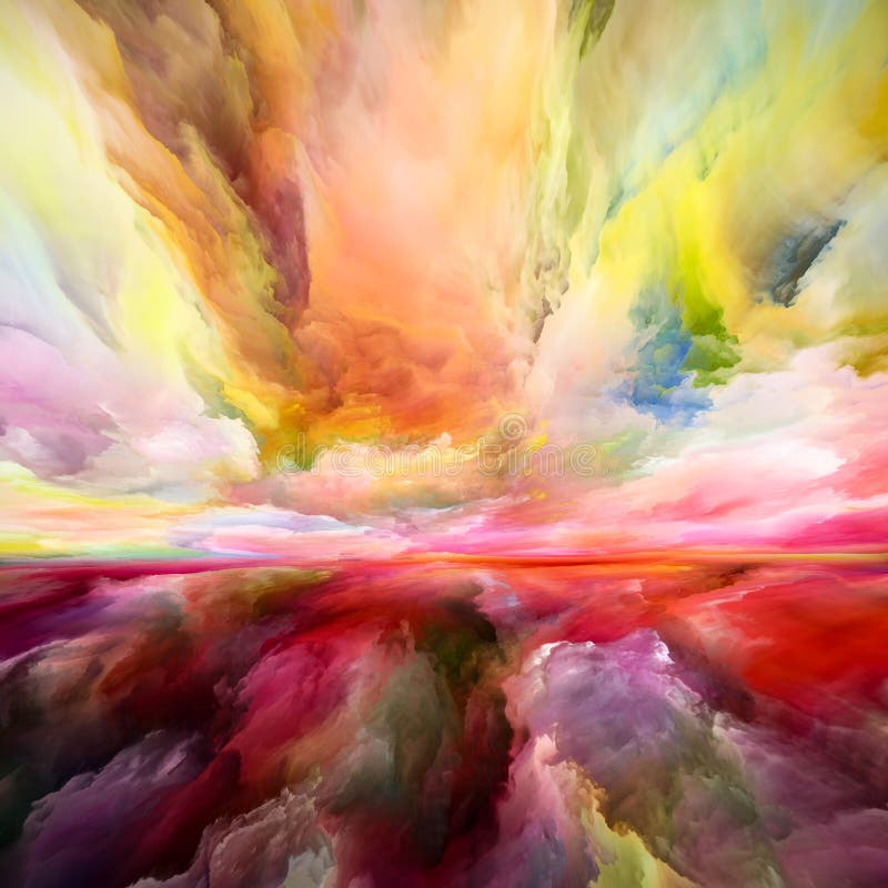 Emergence of Land and Sky stock illustration. Illustration of magic ...