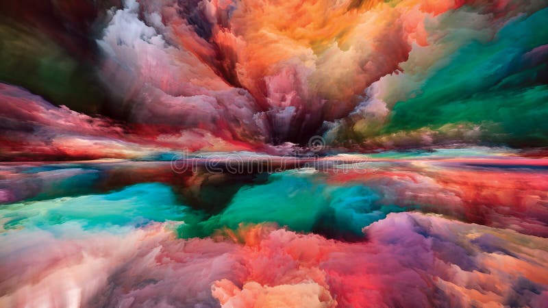 Emergence of Land and Sky stock illustration. Illustration of creative ...