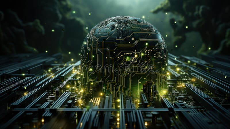 Emergence of Technological Cognition Stock Illustration - Illustration ...