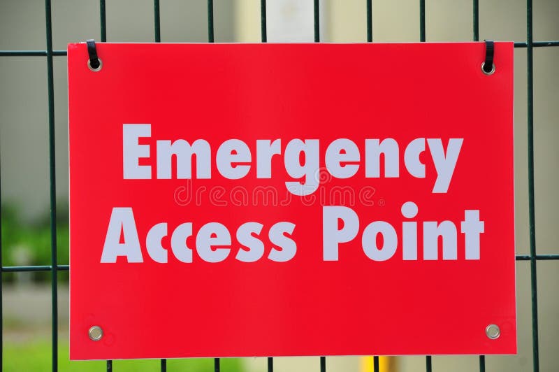 Emergency Access Point stock photo. Image of alert, sign - 6528236