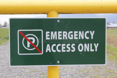 Emergency Access only Signage Stock Photo - Image of isolated, access ...
