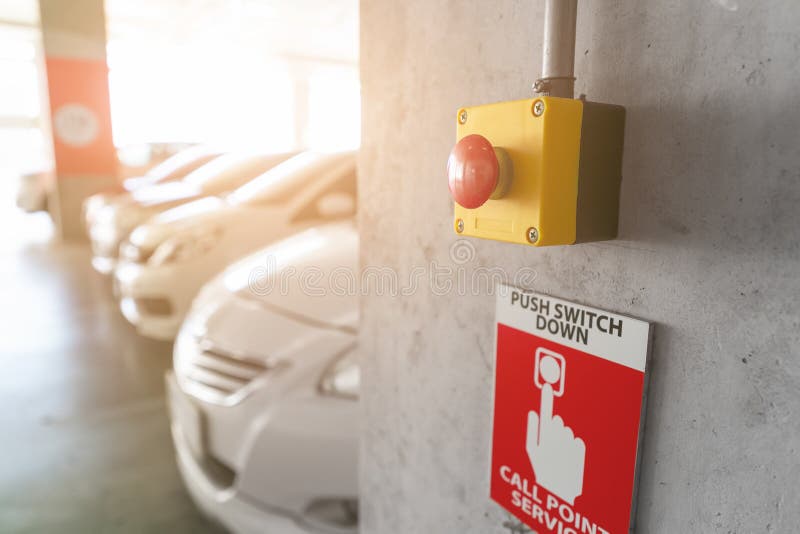 Emergency Alarm Button at Car Park Complex for Security Alert and Crime ...
