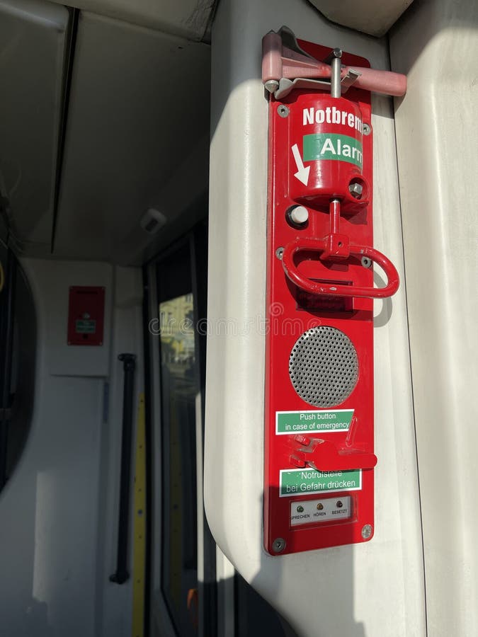 Emergency Alarm in Public Transport Stock Image - Image of train, sign ...
