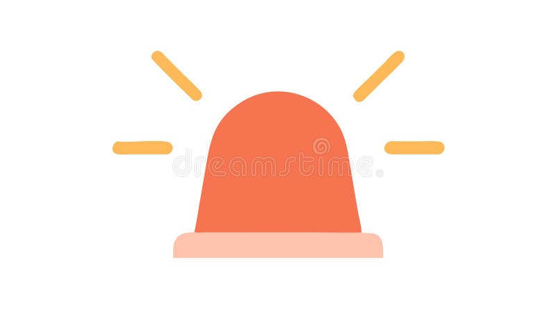 Emergency Alert Siren Flashing Light Warning Icon, Vector Design ...