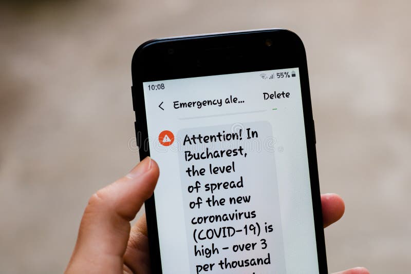 Emergency Alert on Smartphone, Authorities Announce State of Alert with ...