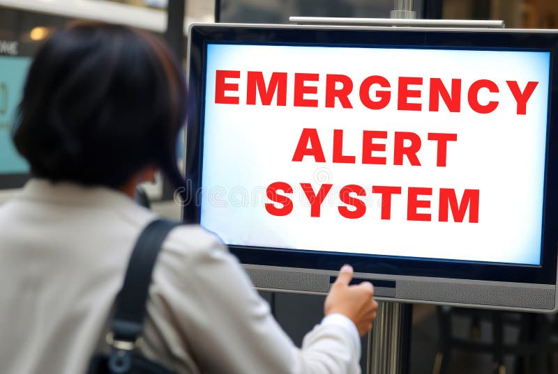 Emergency Alert System Word Text on Tv Screen Stock Illustration ...