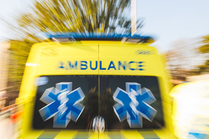 Emergency Ambulance Car in Motion Blur Effect Stock Photo - Image of ...