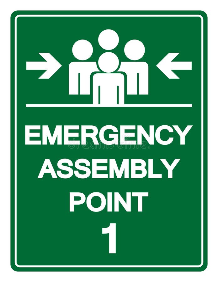 Emergency Assembly Point 1 Symbol Sign, Vector Illustration, Isolated ...