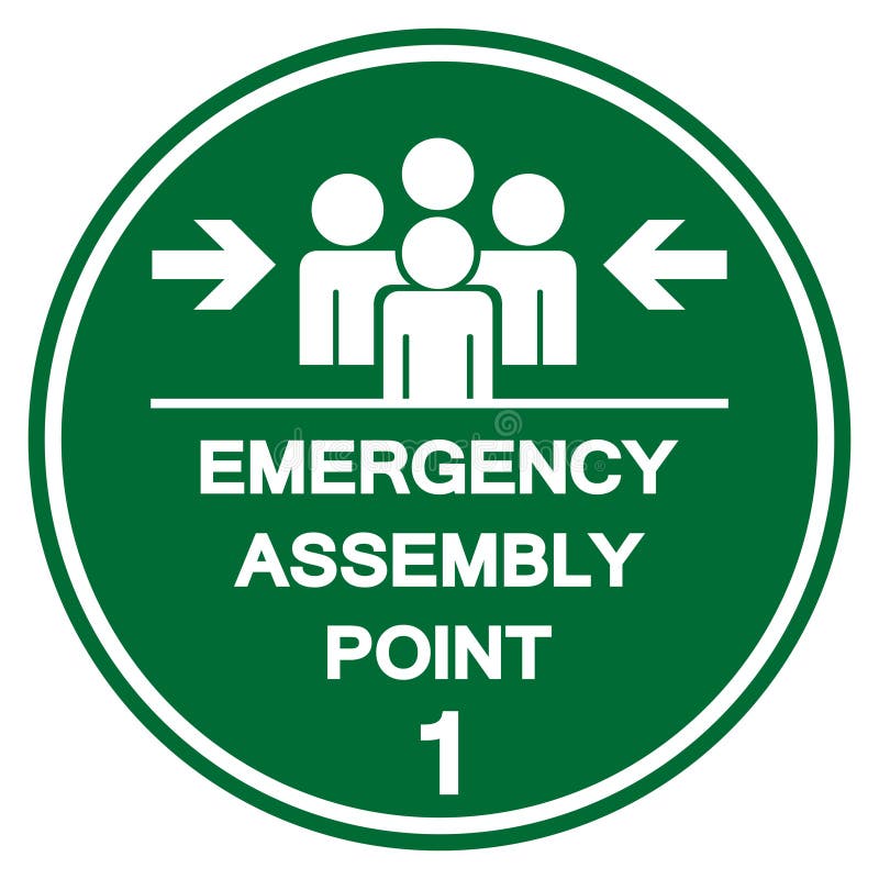Emergency Assembly Point 1 Symbol Sign, Vector Illustration, Isolated ...