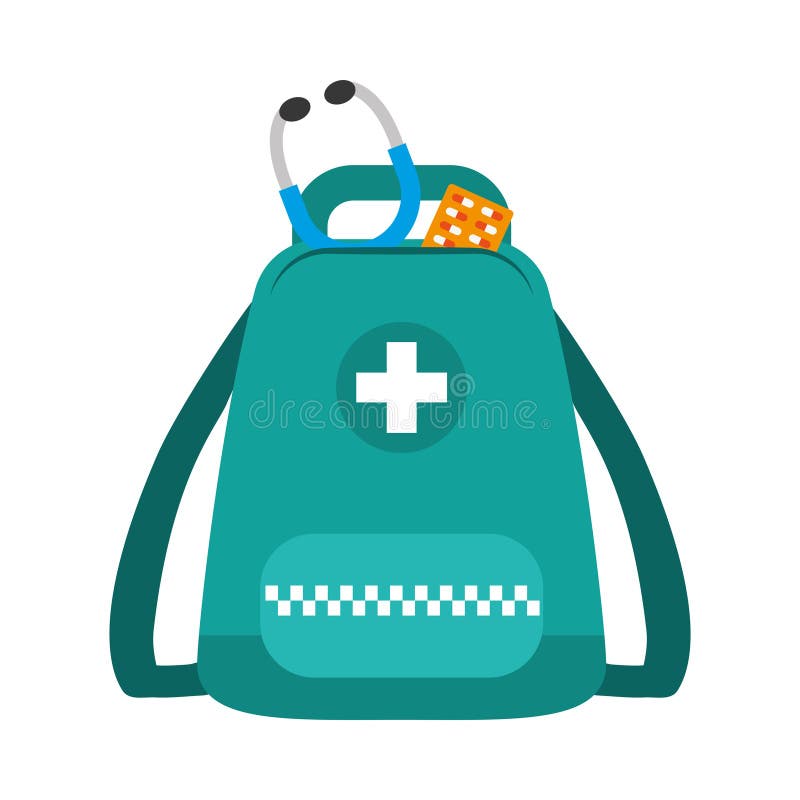 Emergency Bag Survival stock vector. Illustration of essential - 365470459