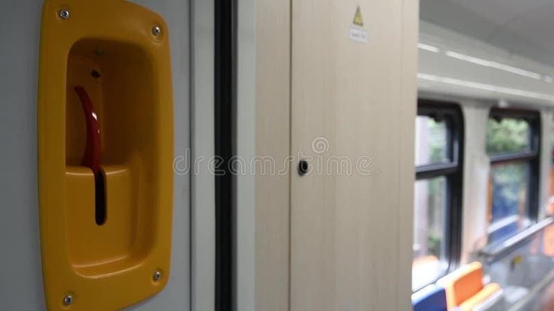 Emergency Brake from a Train Compartment. Interior View of the Train ...
