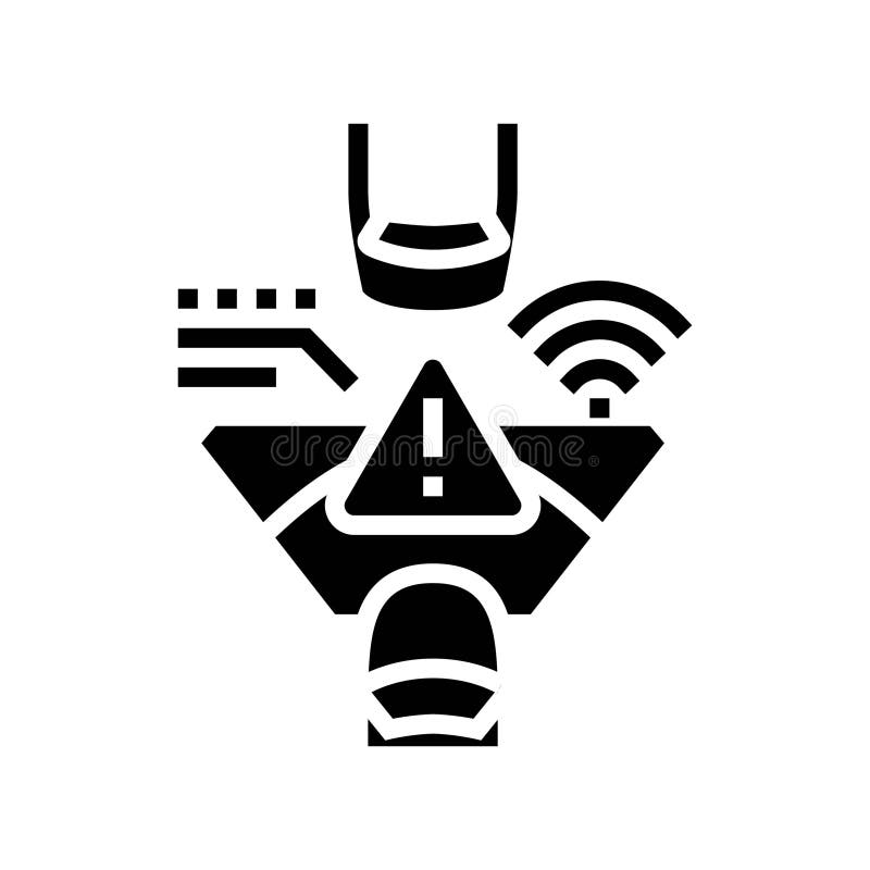 Emergency Braking System Glyph Icon Vector Illustration Stock Image ...