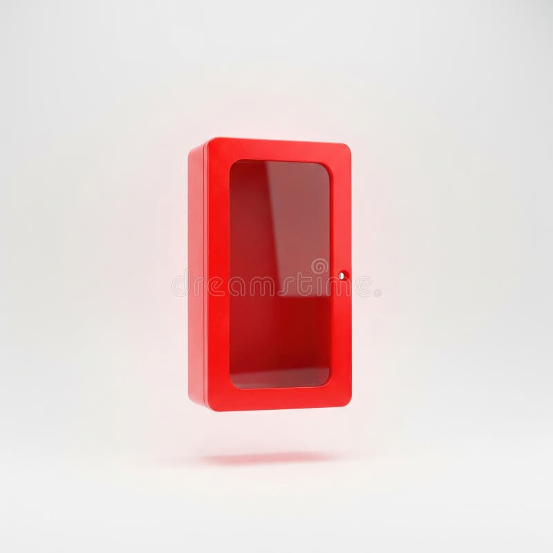 Emergency Break-glass Box (empty, Red Frame) on a Solid White ...