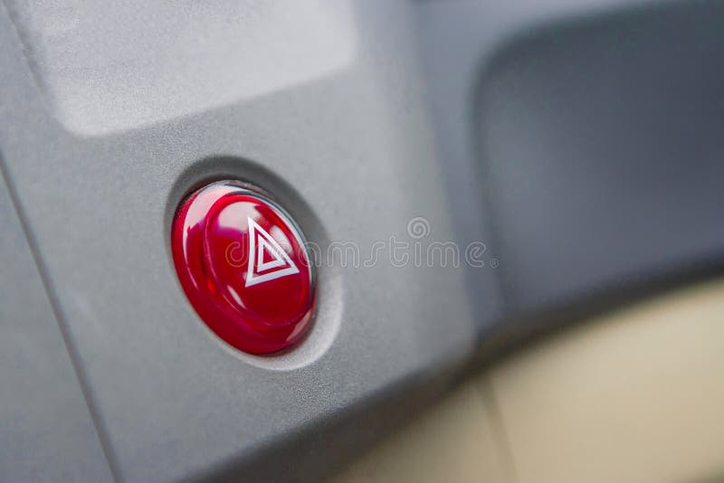 Emergency Button in Car with Black Zone. Stock Image - Image of ...