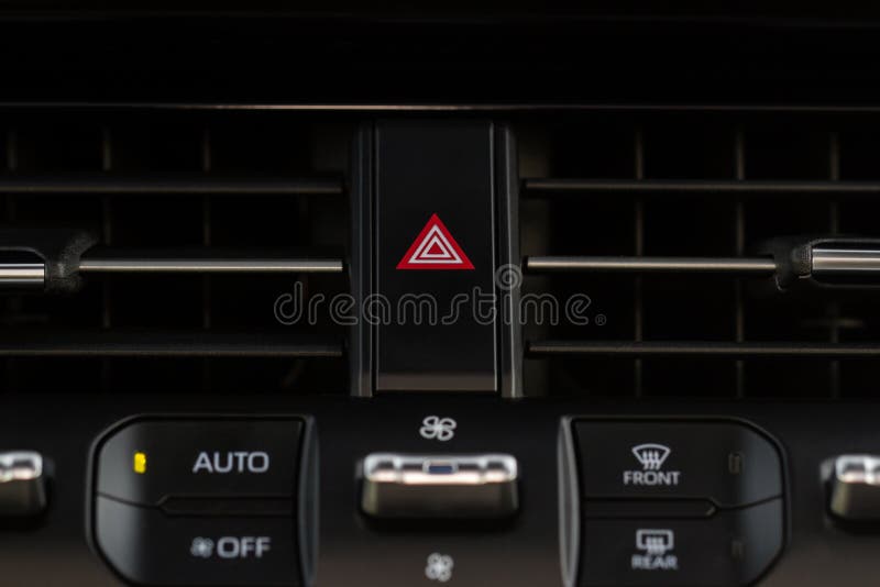 Emergency Button in Car, Hazard Light. Stock Photo - Image of help ...