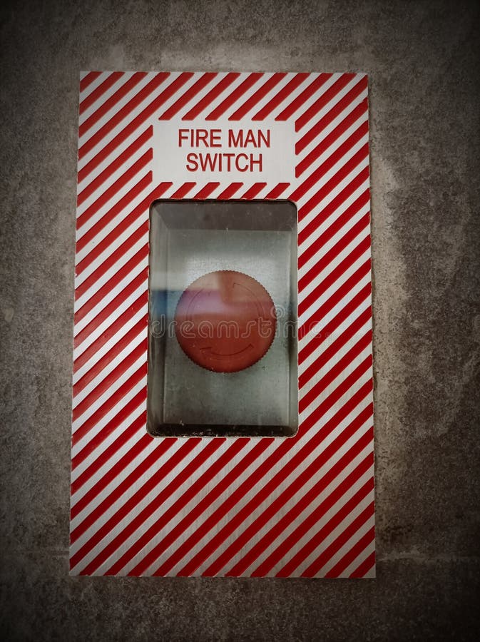Emergency Button for Fire Suppression in Buildings Stock Photo - Image ...