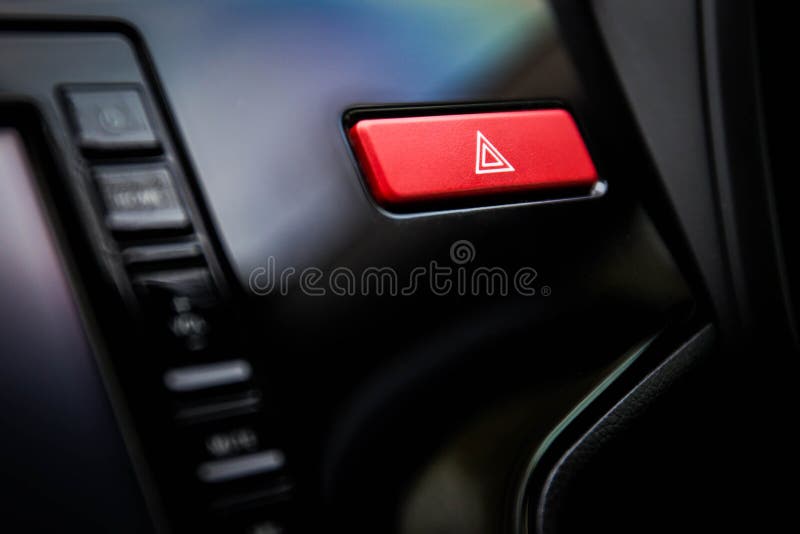Emergency button in a car. stock image. Image of press - 131075617