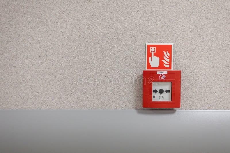 Emergency Button in Red Box To Use in Case of Fire. Stock Photo - Image ...