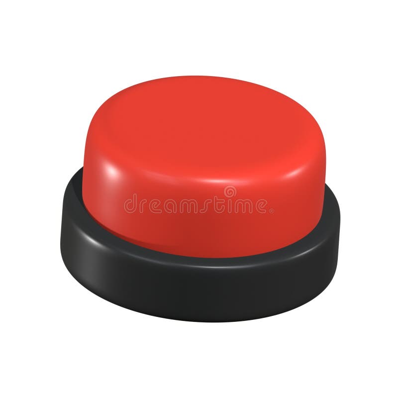 3d Emergency Button Red Black Stock Illustration - Illustration of ...