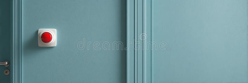 Emergency Call Button Mounted on a Light Blue Wall with Space for ...