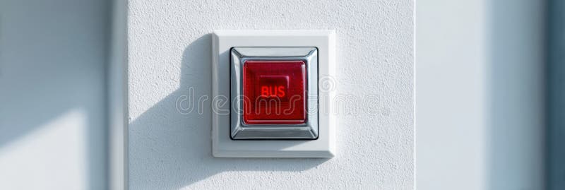 Emergency Call Button Mounted on Wall with Illuminated Red Indicator ...
