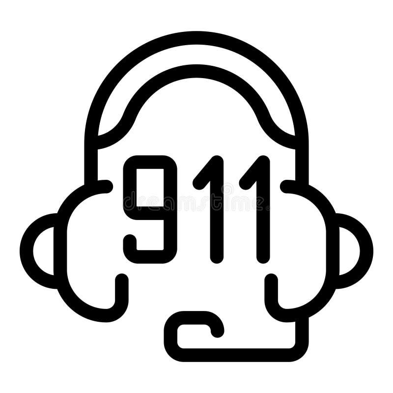 Emergency Call Center Operator Symbol with Headset and 911 Number Stock ...