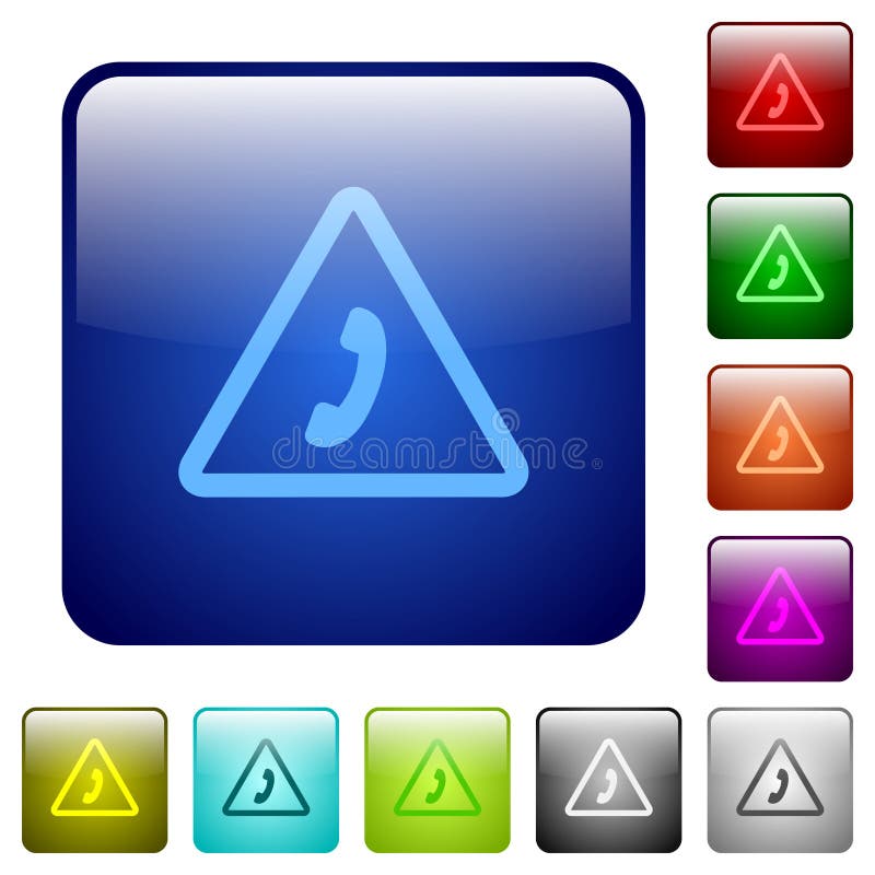 Emergency Call Color Square Buttons Stock Vector - Illustration of ...