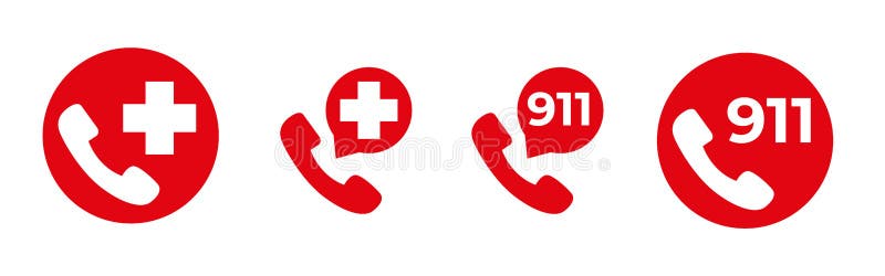 Emergency Call Flat Icon, Vector Stock Illustration - Illustration of ...