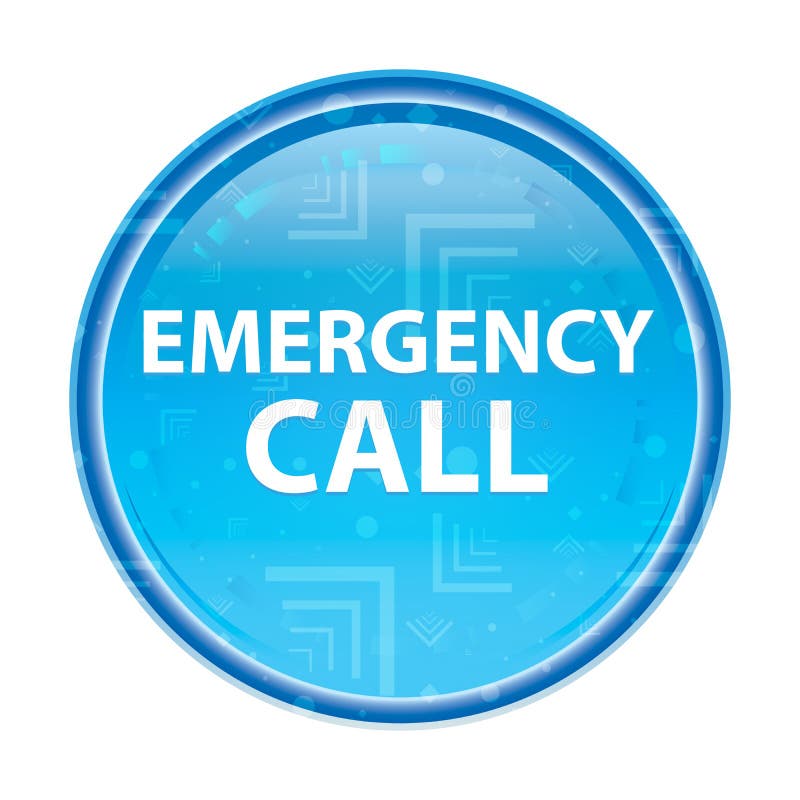 Emergency Call Floral Blue Round Button Stock Illustration ...
