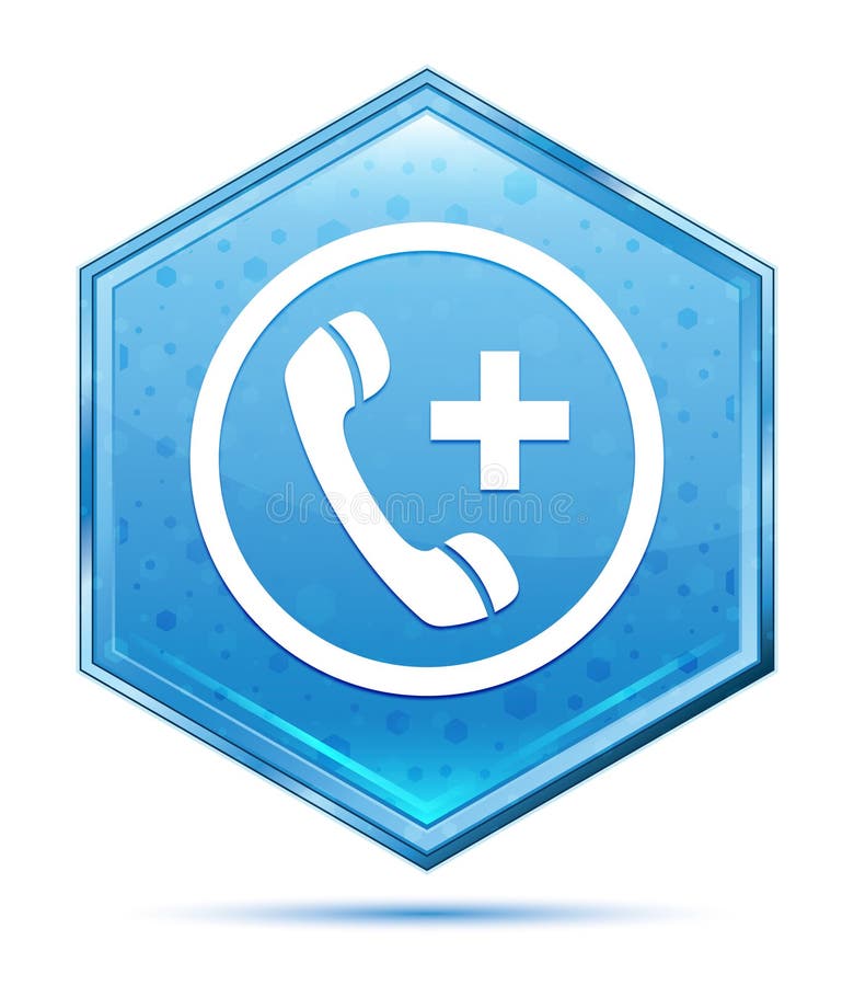Emergency Call Icon Crystal Blue Hexagon Button Stock Illustration ...