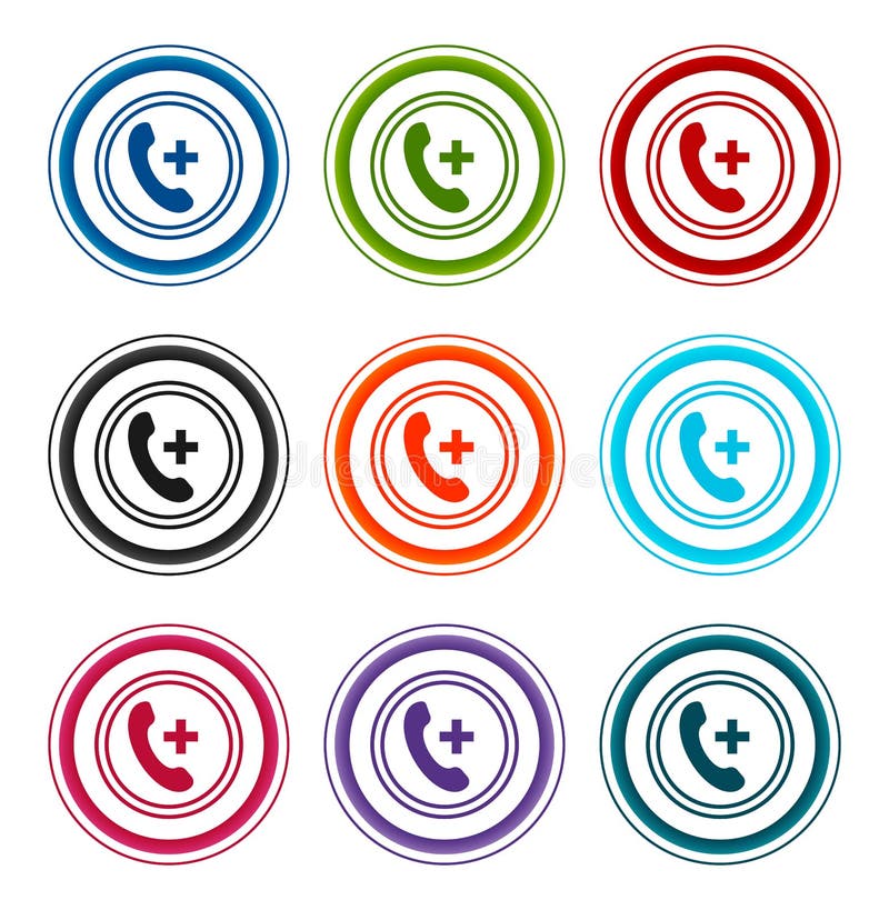 Emergency Call Icon Elegant Blue Round Button Illustration Stock Vector ...