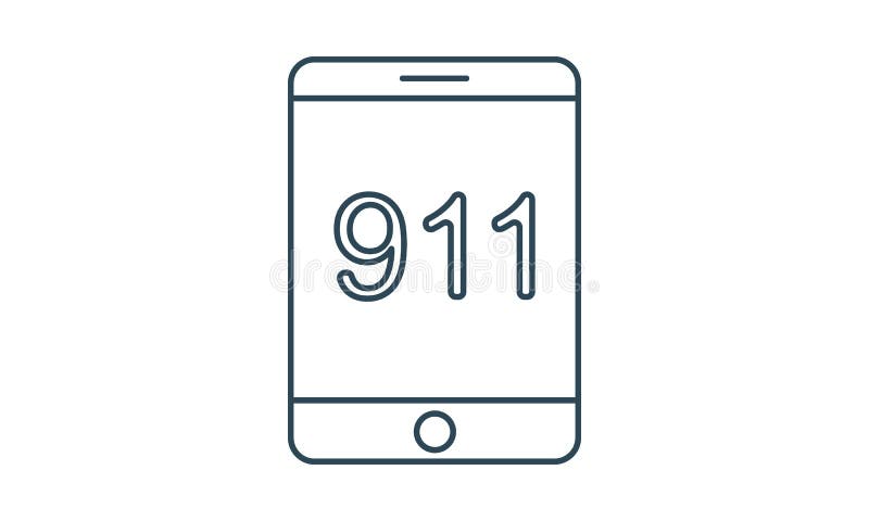 Emergency Call Icon with 911. Flat Style Graphical Symbol. Stock ...