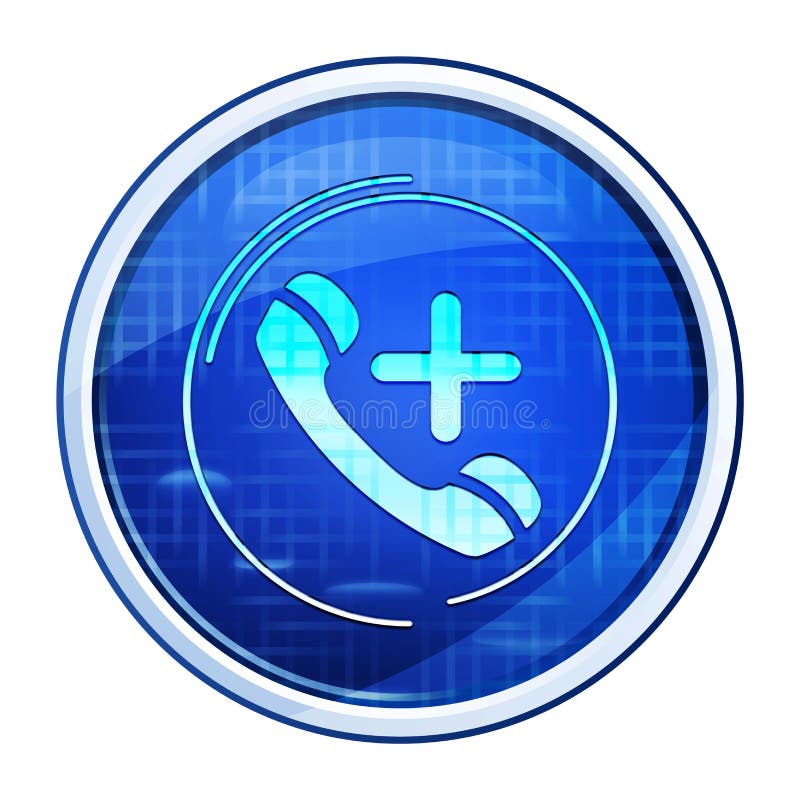 Emergency Call Icon Futuristic Blue Round Button Vector Illustration ...